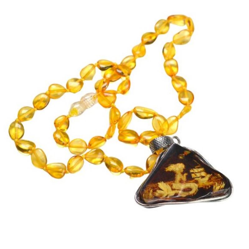 Baltic Amber Mermaid Intaglio Necklace – The Amber Lady