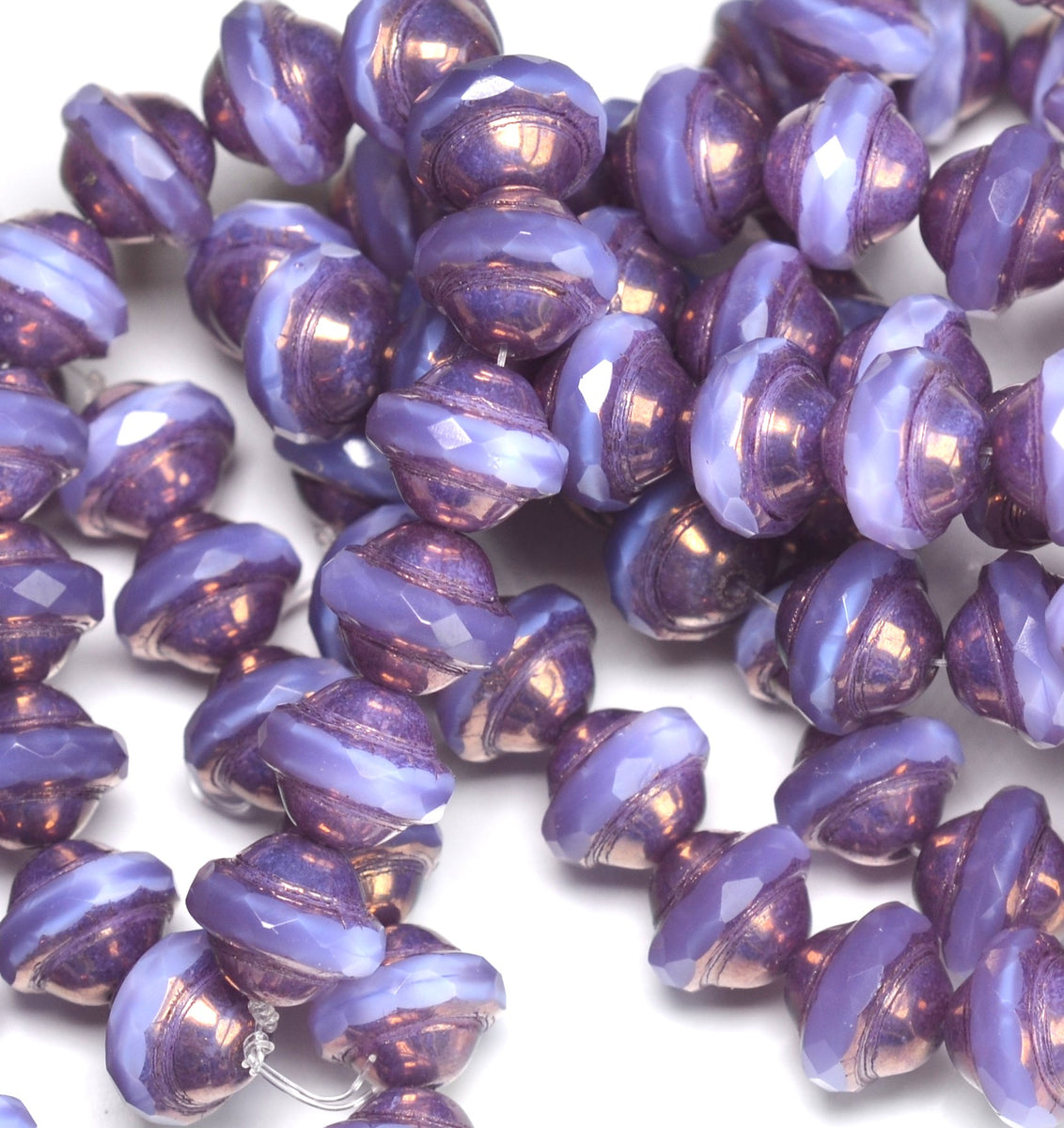 Czech Glass Bronzed Purple Saturn Bead Strand – The Amber Lady