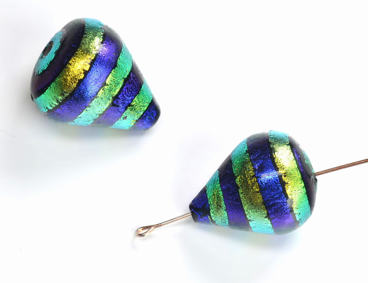 Paula Radke Dichroic Glass Drop Bead – The Amber Lady